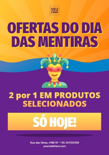 Designs editáveis para promoções e ofertas 2x1
