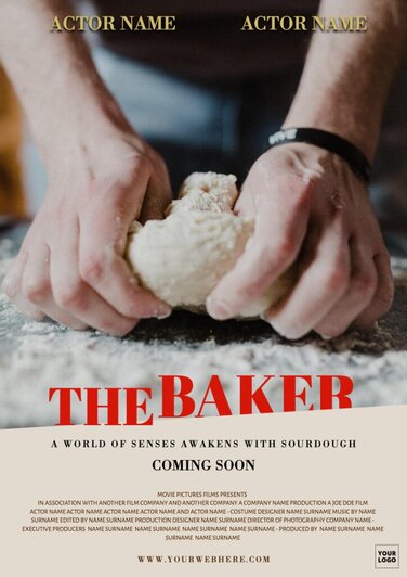 Movie poster templates editable online