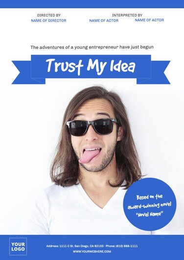 Movie poster templates editable online