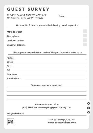 Customize free feedback card templates online