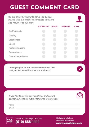 Customize free feedback card templates online