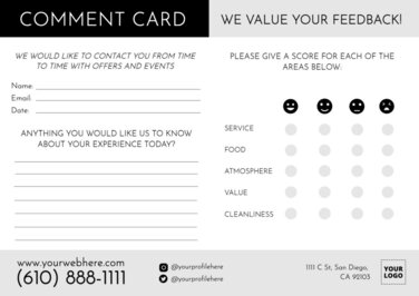 Customize free feedback card templates online