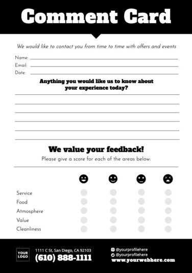 Customize free feedback card templates online