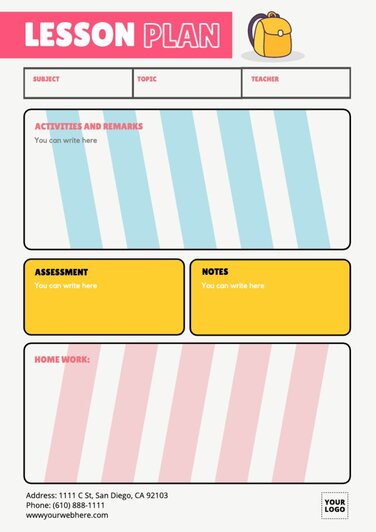 Editable Lesson Plan Templates to Print