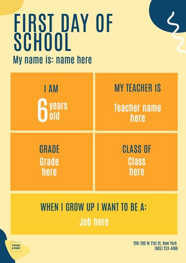 Printable, Editable First Day of School Templates
