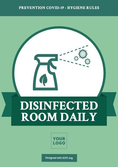 Disinfected Area signs to download