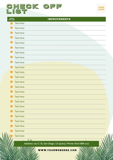 Online Editable Checklist Templates