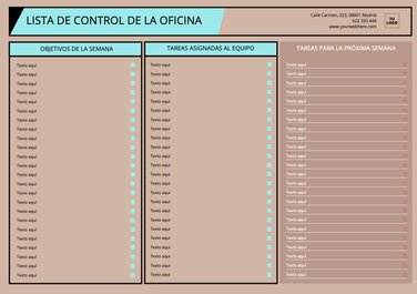 Plantillas de listas de verificación editables online (Checklists)