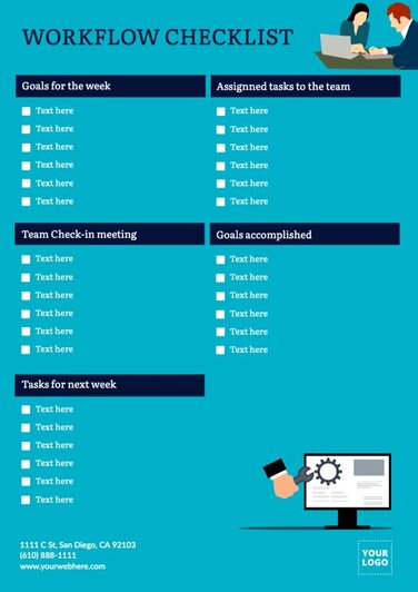 Online Editable Checklist Templates