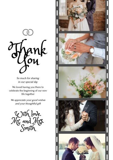 Custom beautiful thank you cards for weddings