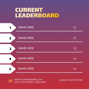 Free Ranking and Leaderboard Templates