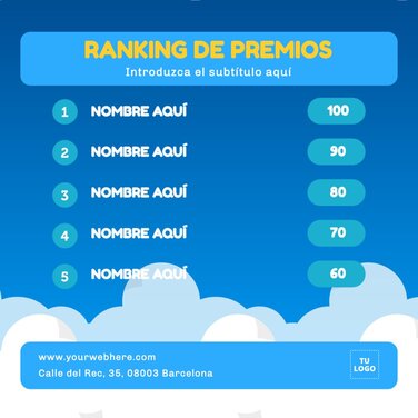 Plantillas para tablas de clasificación y rankings