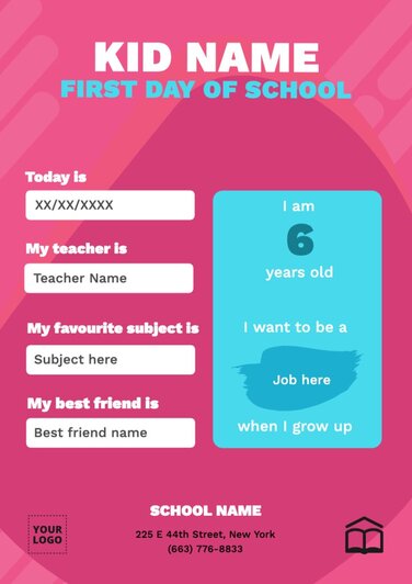 Printable, Editable First Day of School Templates