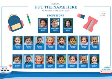Customize free school class photo templates