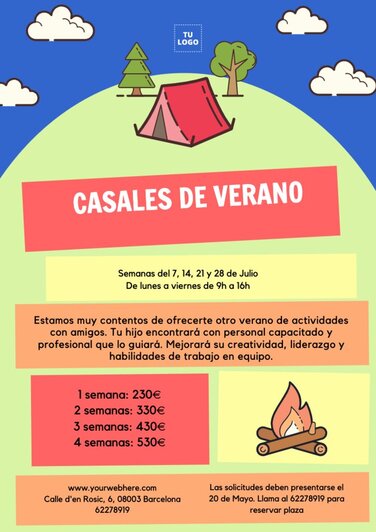 Carteles de Campamentos de Verano personalizables