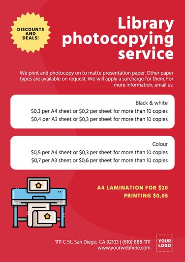 Print shop design templates