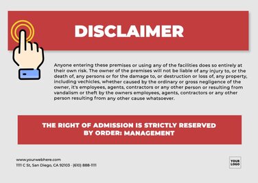 Free Printable 'Right of Admission' Signs