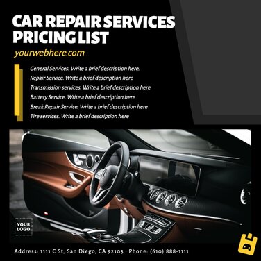 Designs for mechanical workshop promotions