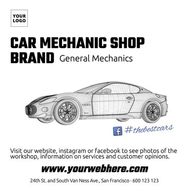Designs for mechanical workshop promotions