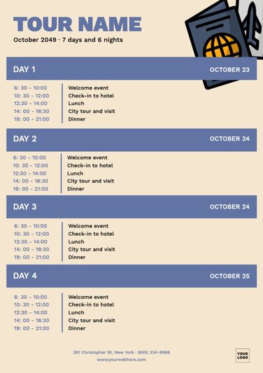 Free Travel Itinerary Templates to Edit and Print