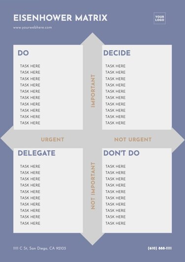 Eisenhower Matrix Template Examples to Edit Online