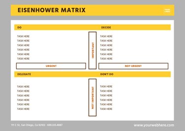 Eisenhower Matrix Template Examples to Edit Online