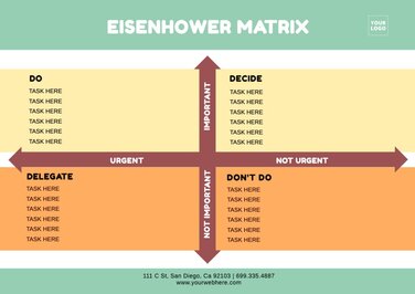 Eisenhower Matrix Template Examples to Edit Online