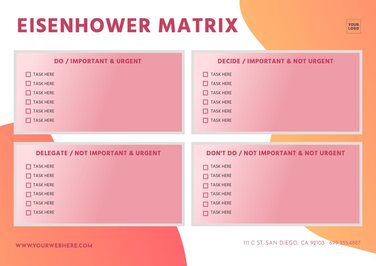 Eisenhower Matrix Template Examples to Edit Online