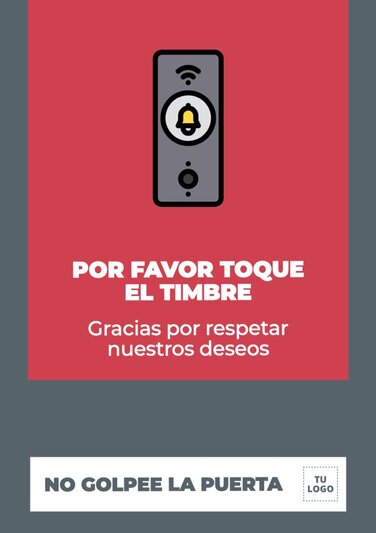 Crea un cartel de llamar al timbre para imprimir