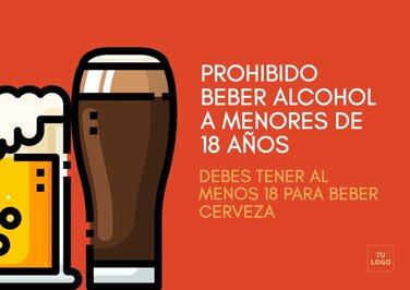 Carteles de Prohibida la Venta de Bebidas Alcohólicas a Menores editables