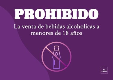 Carteles de Prohibida la Venta de Bebidas Alcohólicas a Menores editables