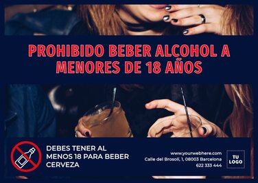 Carteles de Prohibida la Venta de Bebidas Alcohólicas a Menores editables
