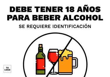Carteles de Prohibida la Venta de Bebidas Alcohólicas a Menores editables