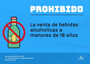 Carteles de Prohibida la Venta de Bebidas Alcohólicas a Menores editables