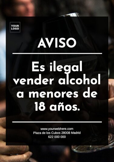 Carteles de Prohibida la Venta de Bebidas Alcohólicas a Menores editables
