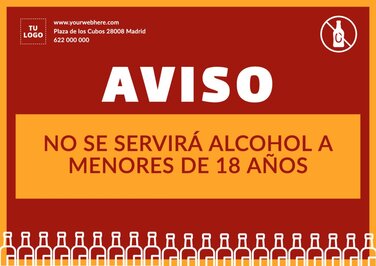 Carteles de Prohibida la Venta de Bebidas Alcohólicas a Menores editables