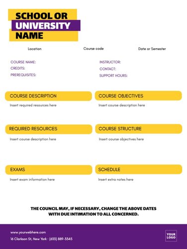 Syllabus Didactic Programming Templates to edit online