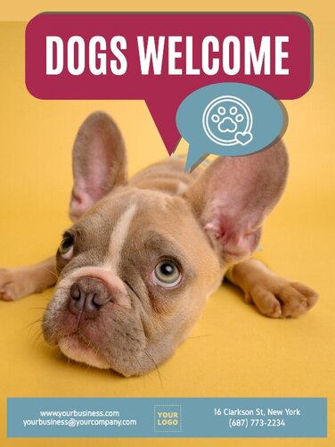 Dogs Welcome printable templates and signs (customizable)