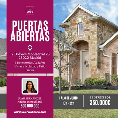 Plantillas de invitaciones de Open House para inmobiliarias