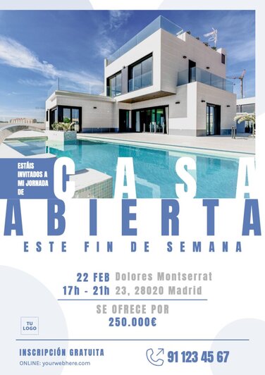 Plantillas de invitaciones de Open House para inmobiliarias
