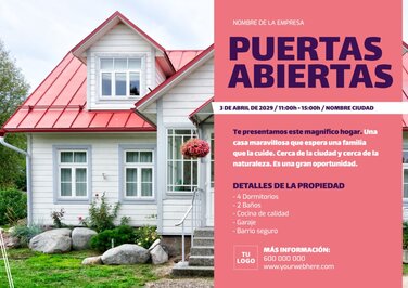 Plantillas de invitaciones de Open House para inmobiliarias