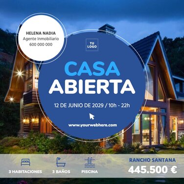 Plantillas de invitaciones de Open House para inmobiliarias