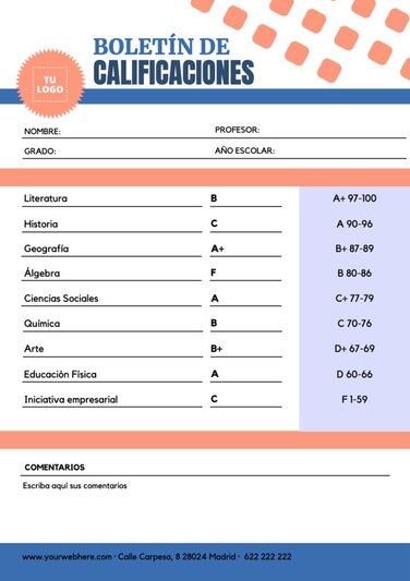 Edita plantillas para informes