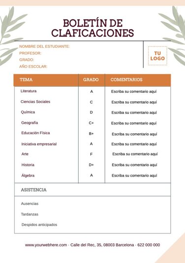 Edita plantillas para informes