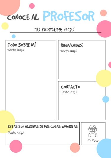 Plantillas de Conoce a tu Profesor para imprimir