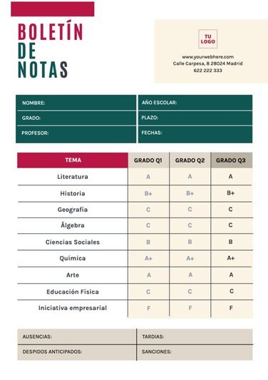 Edita plantillas para informes