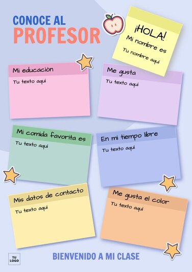 Plantillas de Conoce a tu Profesor para imprimir