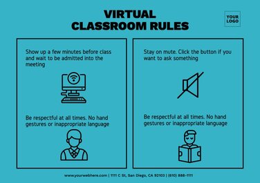 Free customizable classroom rules poster templates