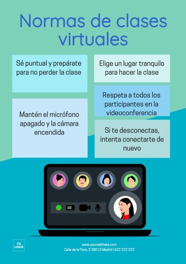 Plantillas de carteles de normas de clase personalizables y gratuitas