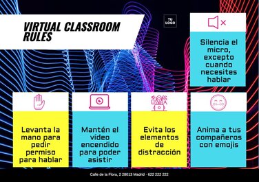 Plantillas de carteles de normas de clase personalizables y gratuitas